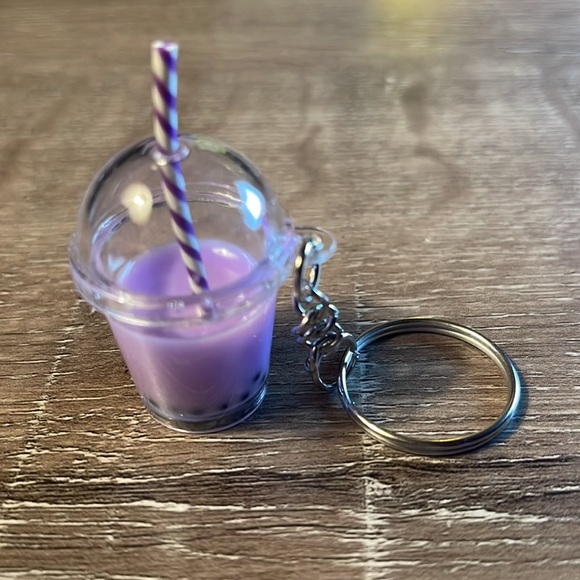 Accessories | Kawaii Purple Boba Drink Keychain Fidget Toy Boba Tea ...